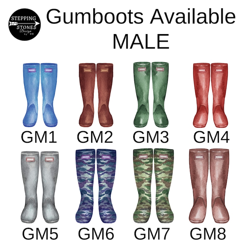 Gumboot Print, Gumboot Family Gift, Digital Print, Wellington Boot ...