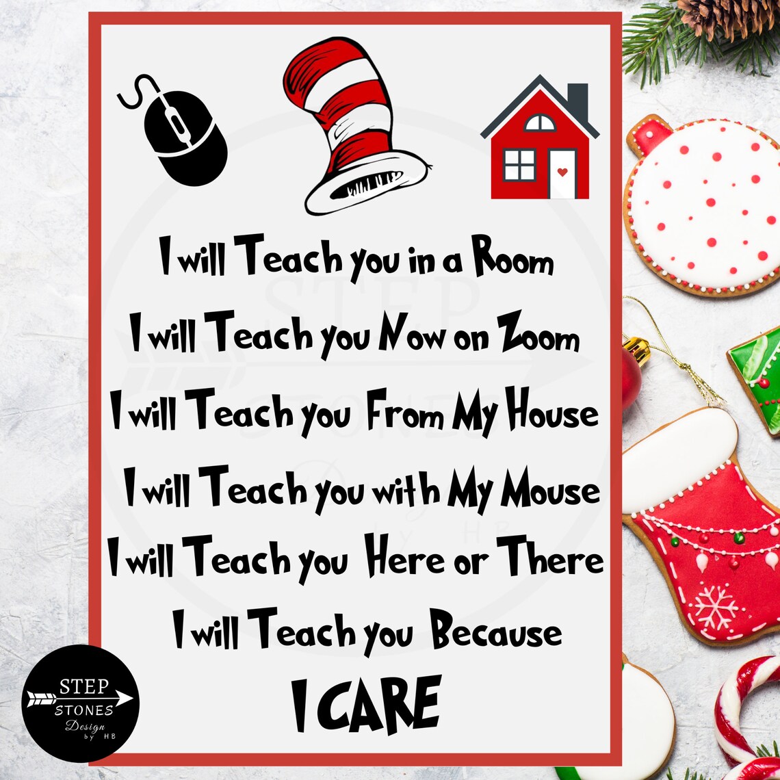 Cat in the Hat Teacher Gift, Teacher's Christmas Gift, Dr Suess Cat in ...