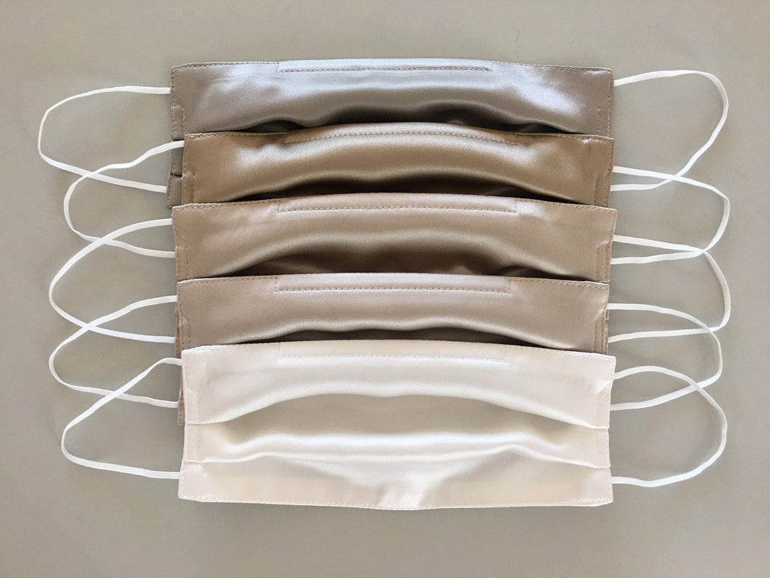 Double Layered Silk Satin Face Mask Filter Pocket Option - Etsy