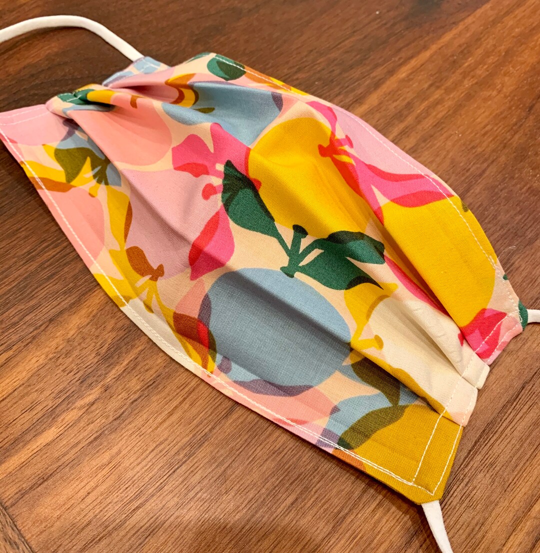 Face Mask - Clementine Oranges Citrus Fabric Face Mask, Handmade Face ...