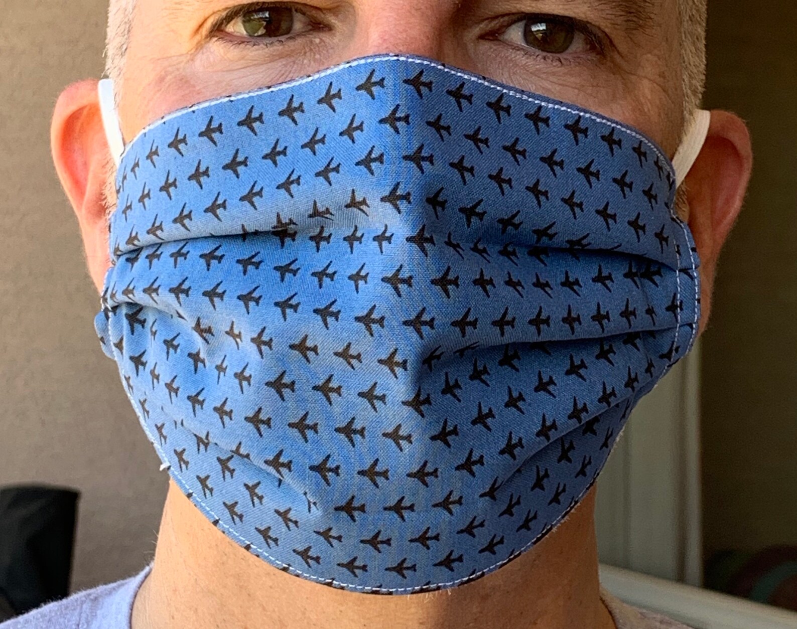 Face Mask Reversible Passport Travel Airplane Fabric Pleated | Etsy