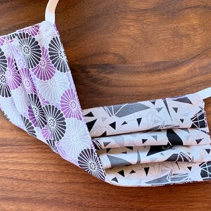 Face Mask - Reversible Japanese Origami Crane Fabric and Japanese ...