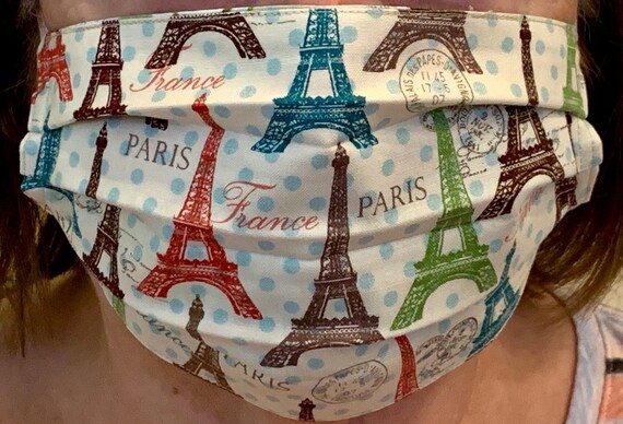 Face Mask with Paris France Eiffel Tower Theme All Things | Etsy