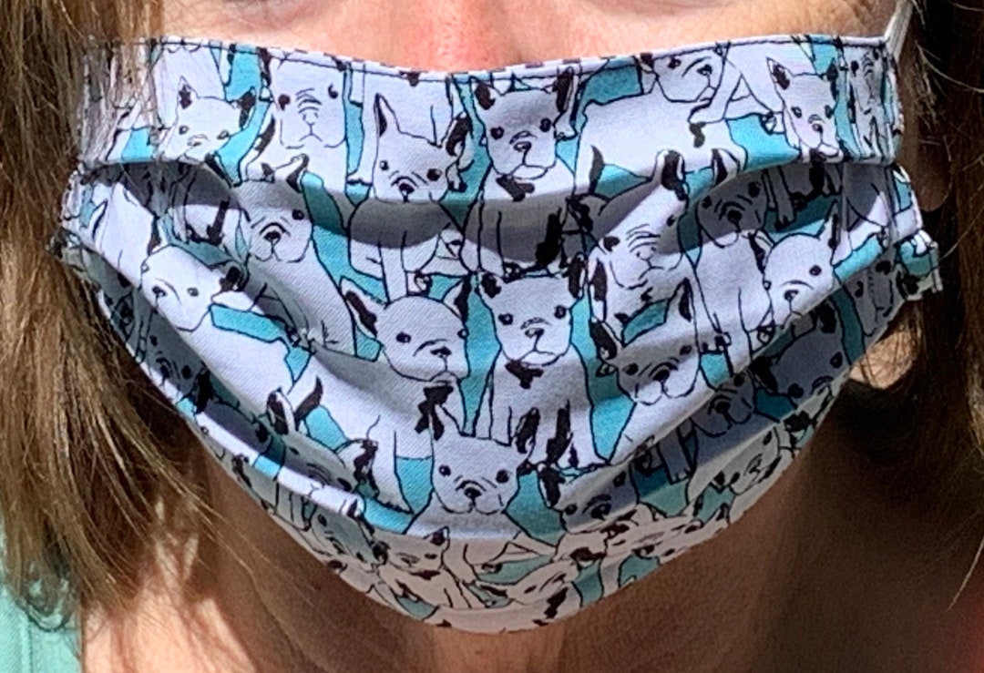 Face Mask - Reversible French Bulldog Frenchie Pleated Face Mask -100% ...