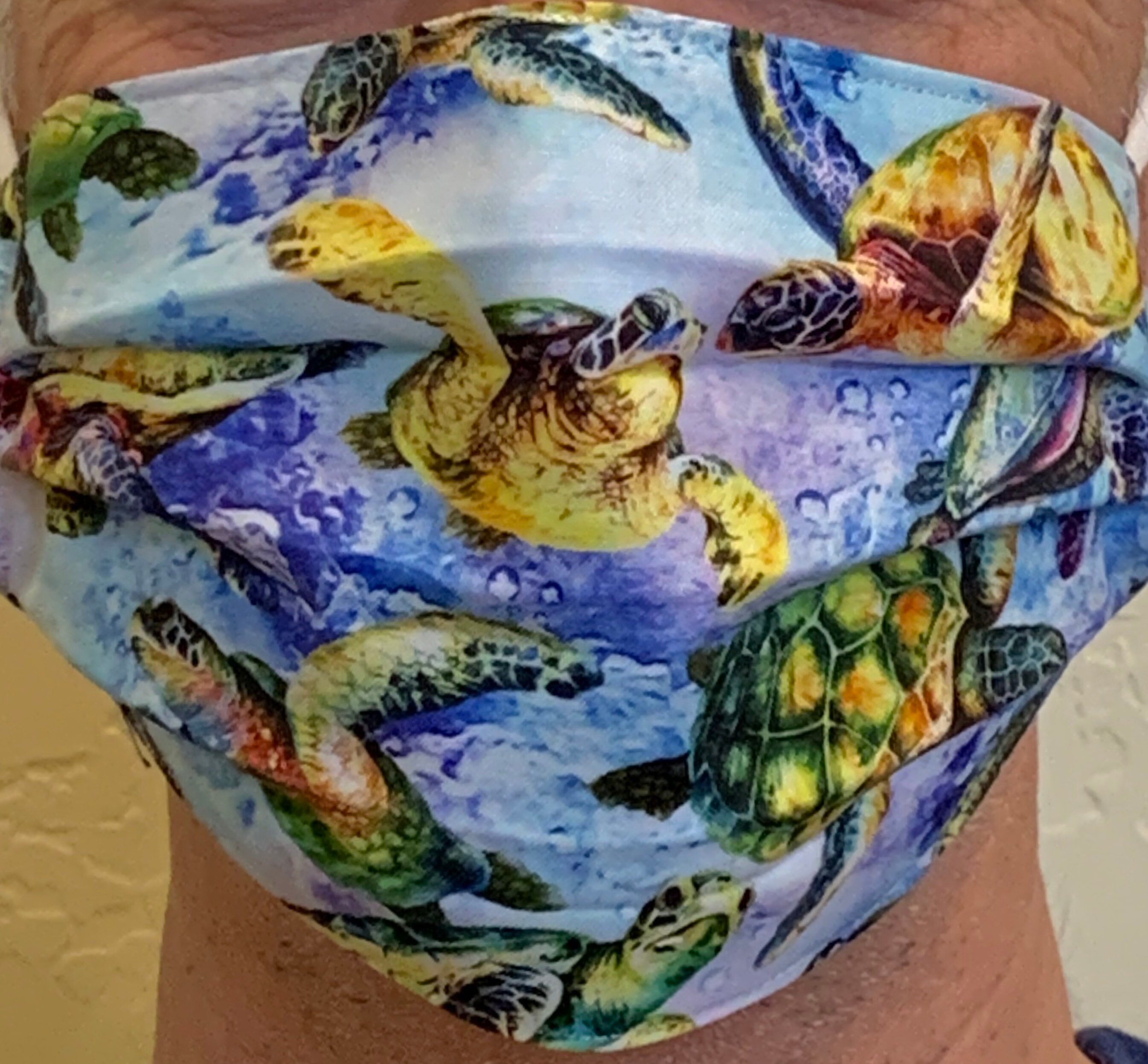 Sea Turtles Reversible Face Mask Sea Turtle Print Reversible - Etsy