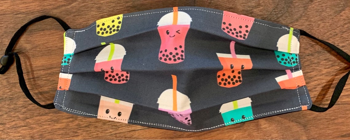 Face Mask Boba Tea Bubble Tea Face Mask 3 Sizes Adult - Etsy