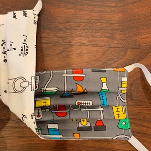 Face Mask - Reversible Science Math Chemistry Biology Lab Fabric ...