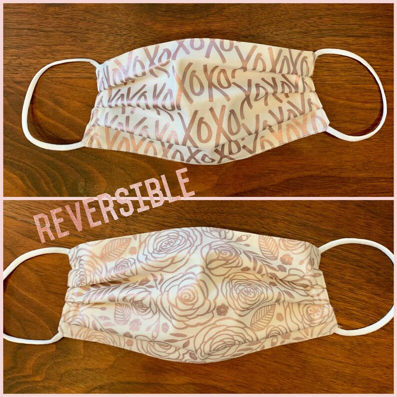 Reversible Face Mask Reversible XOXO Hugs and Kisses Love - Etsy