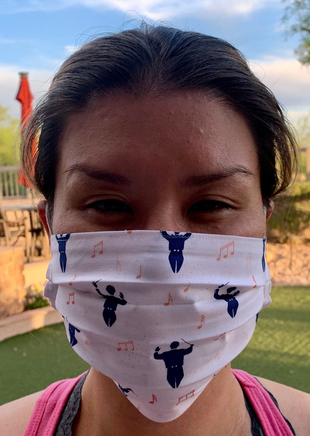 Face Mask - Musical Instruments and Conductor Reversible Fabric Face ...