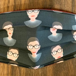 RBG Face Mask - Ruth Bader Ginsburg Face Mask, Lined in Lipstick Red ...