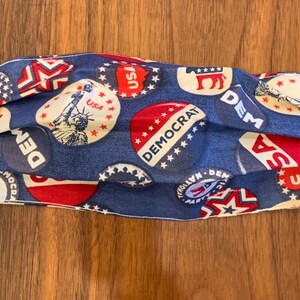 Vote Democrat Face Mask, Democratic Political Party Face Mask, Two ...