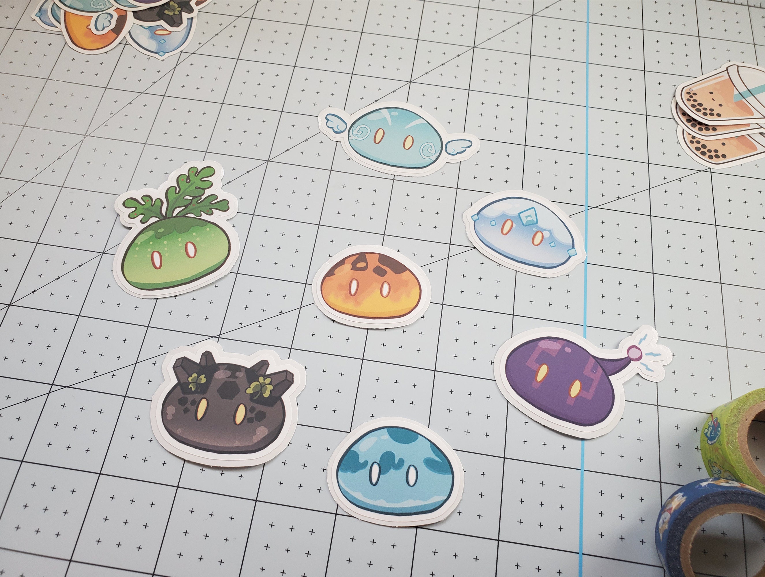 Genshin Impact Elemental Slimes Collection Dendro Anemo | Etsy