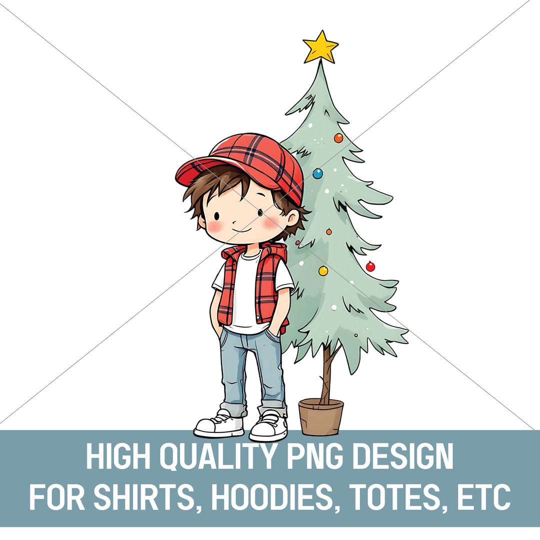 Cute Christmas Boy Clipart Png, Christmas Tree PNG, Holiday Season ...