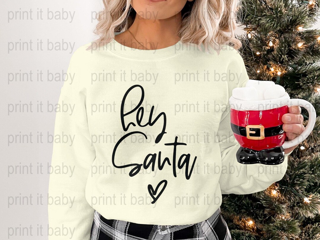 Hey Santa Svg, Merry Christmas Svg Png Sublimation Design for Christmas ...