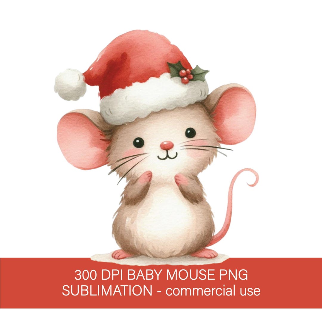 Cute Christmas Mouse Png Clip Art, Holiday Mouse PNG, Santa Mouse ...