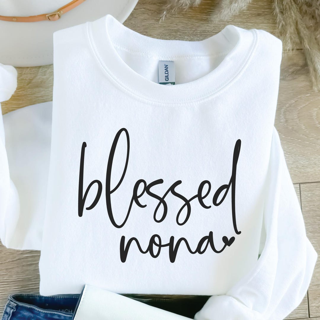 Blessed Nona SVG PNG: Grandmother Gift, Family Wall Art (digital ...