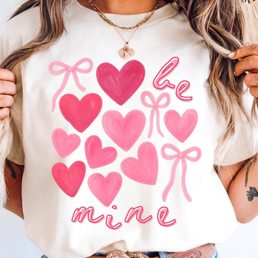 Be Mine PNG, Valentines Day Clip Art, Coquette Valentine Hearts & Bows ...