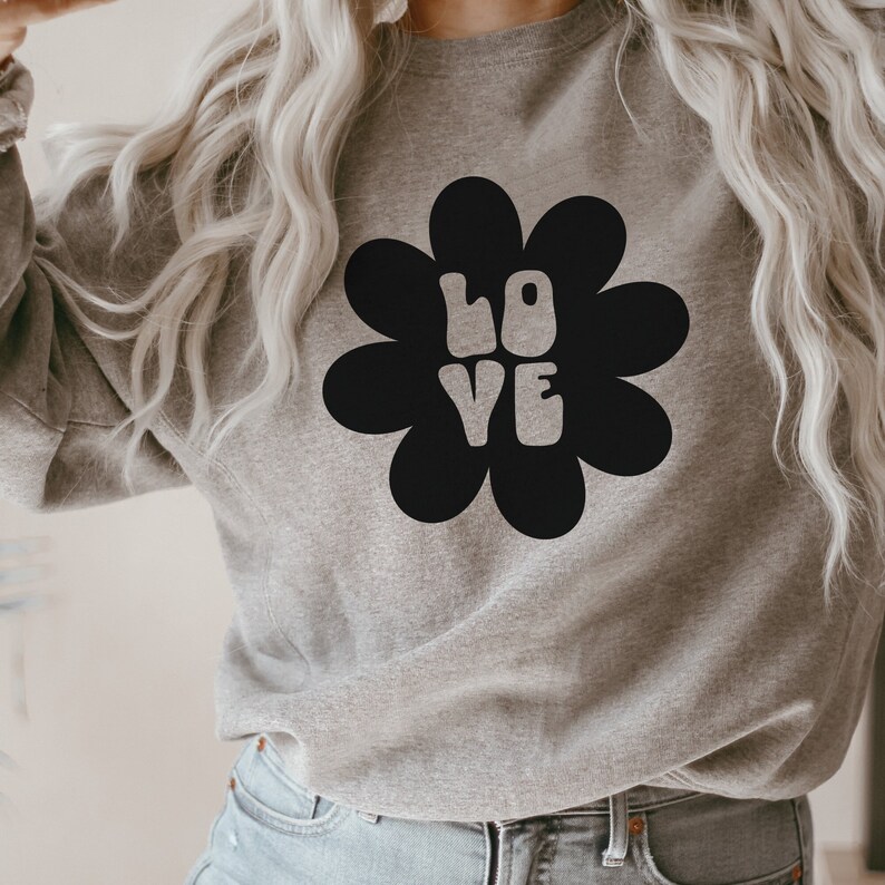 Love SVG PNG Retro Flower Shirt Svg Mother's Day - Etsy