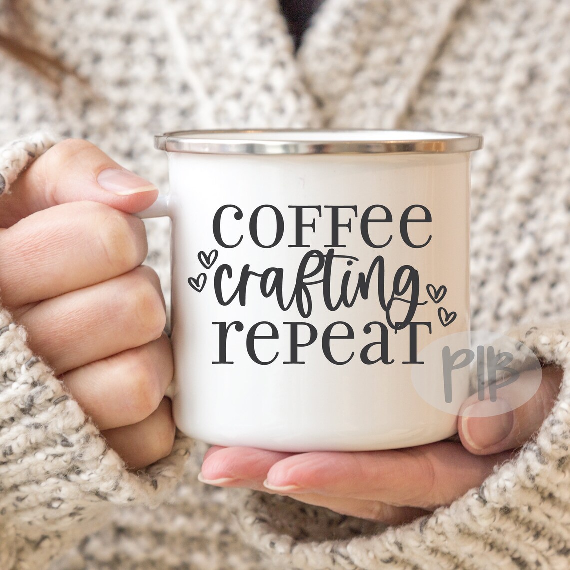 Coffee Crafting Repeat SVG Funny Coffee Lover Svg Craft - Etsy