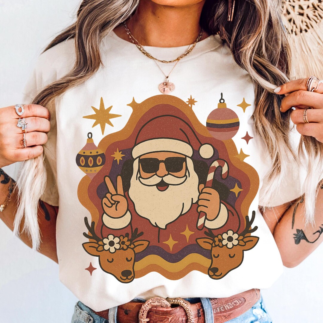 Retro Santa PNG Files: Groovy 70s Christmas Clip Art (digital Download ...