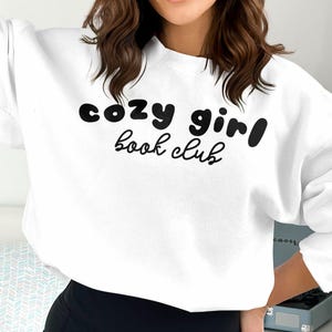 Cozy Girl Book Club SVG PNG Digital Download, Cute Reading Sticker for ...