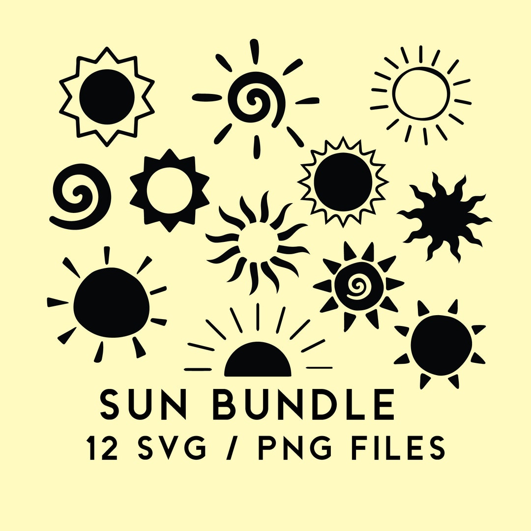 Sun SVG Bundle: Summer Clipart, Cricut & Glowforge (digital Download ...