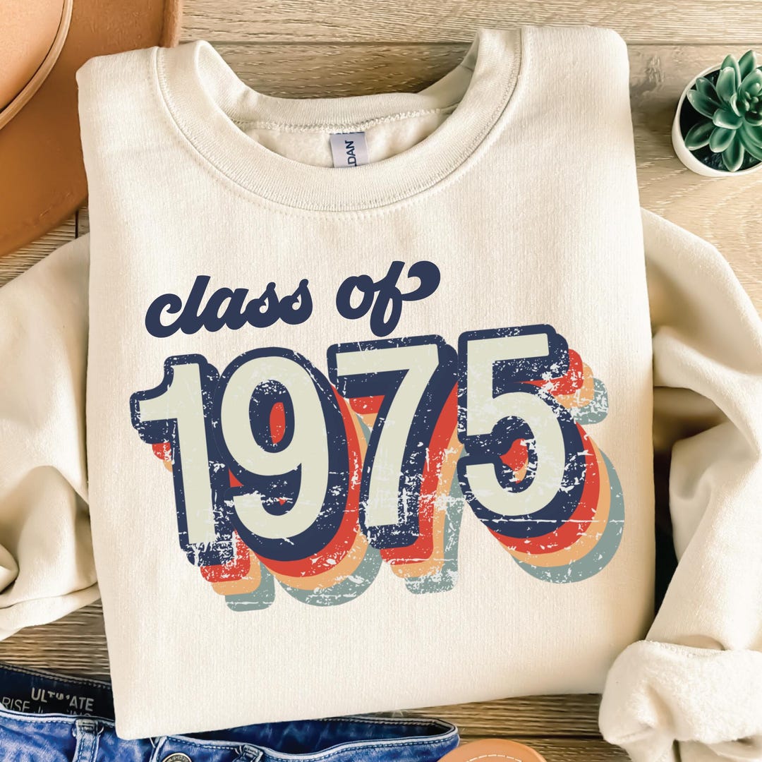Class of 1975 PNG: Retro High School Reunion Design (digital Download ...