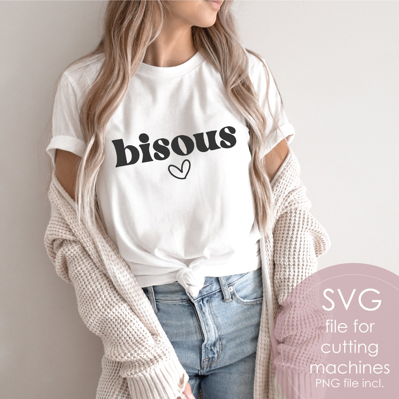 Bisous SVG File Kisses Svg Valentine's Day SVG Cut File - Etsy