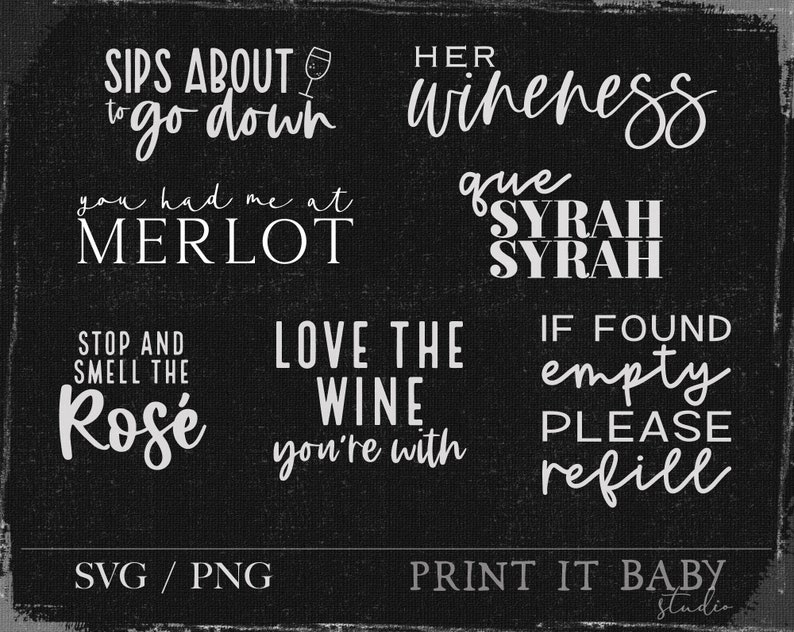 Funny Wine Quote Bundle Svg Drinking Svg Digital Cut File Etsy