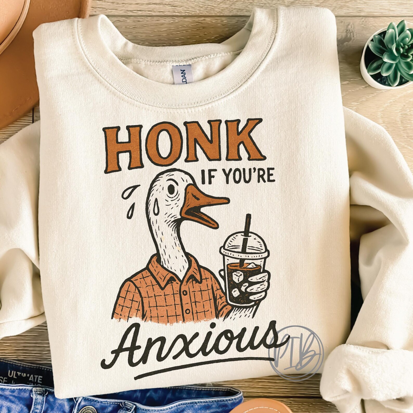 Funny Goose PNG: Honk If You're Anxious - Mental Health Shirt Design ...