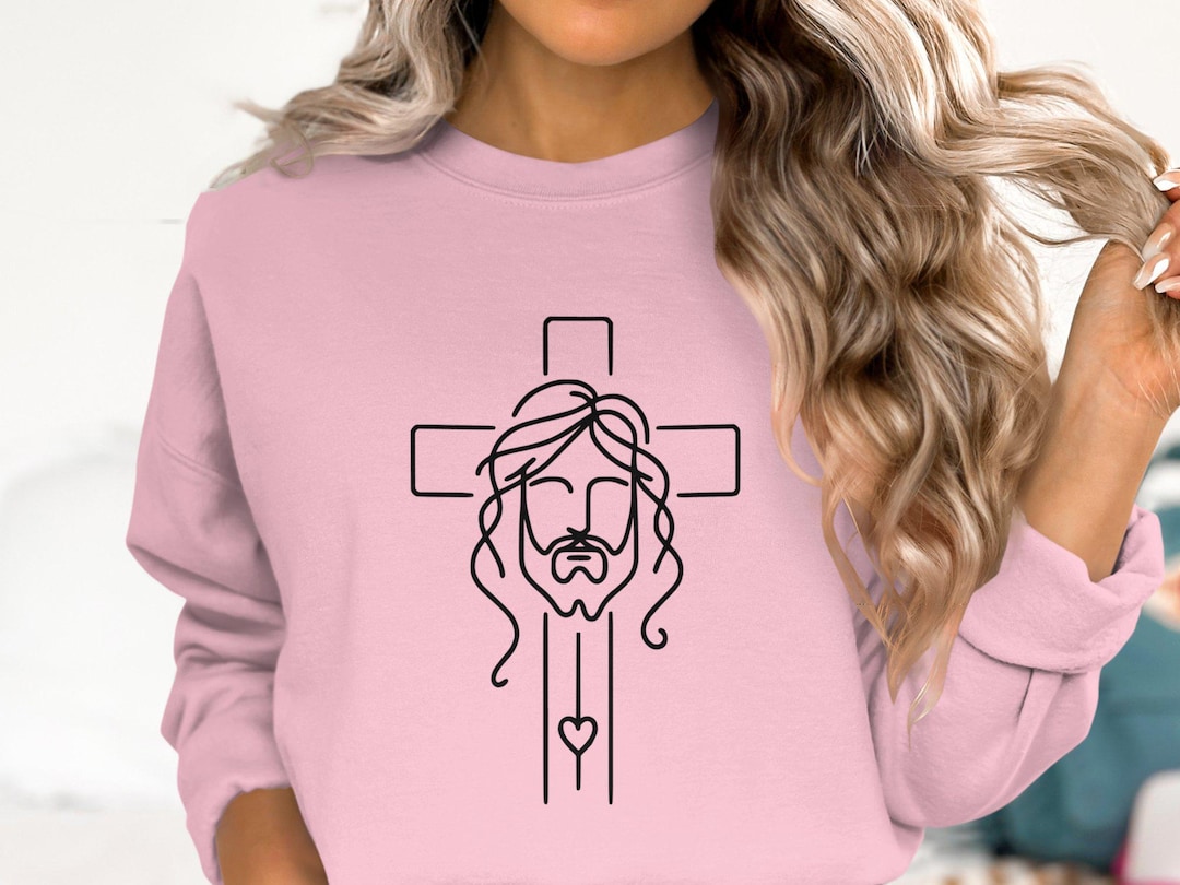Jesus Christ Cross Line Art: Christian SVG PNG Design (digital Download ...