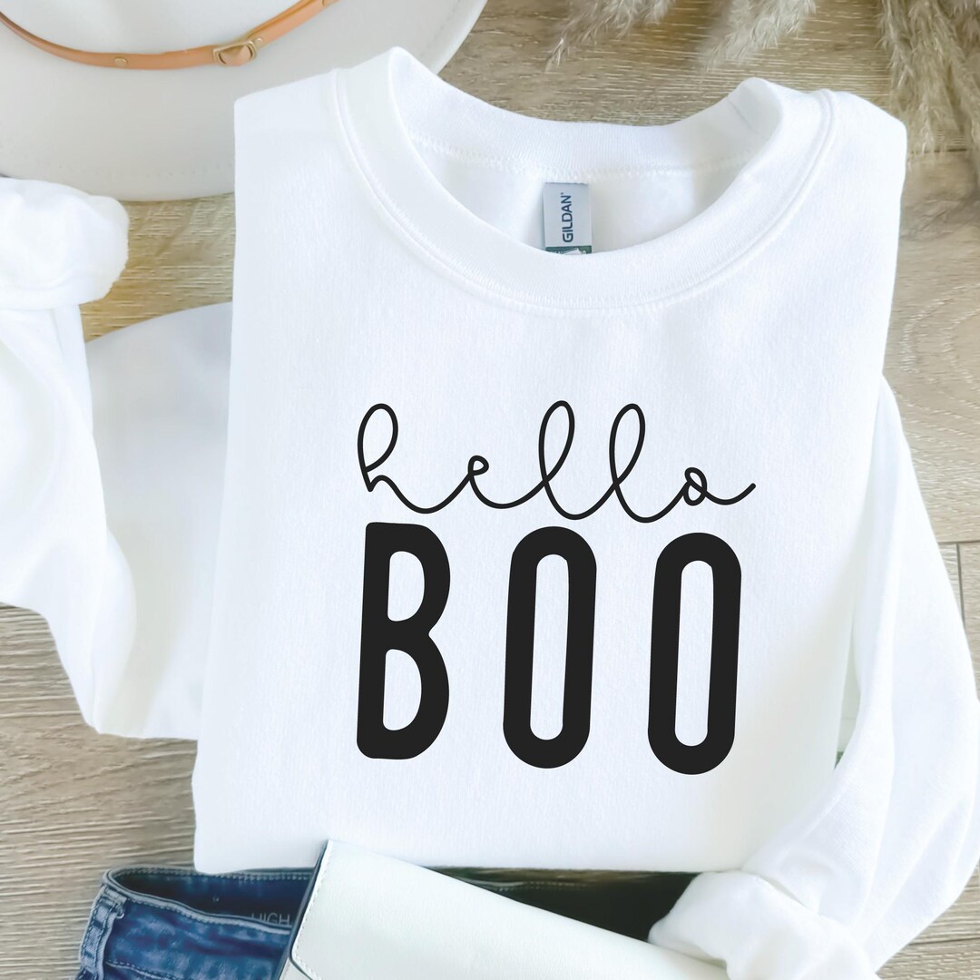 Hello Boo SVG PNG Funny Halloween Shirt Pumpkin, Fall Decor ...