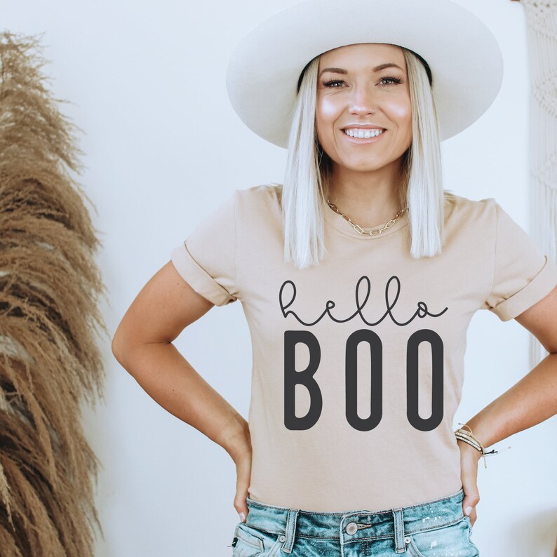 Hello Boo SVG PNG Funny Halloween Shirt Pumpkin Fall | Etsy