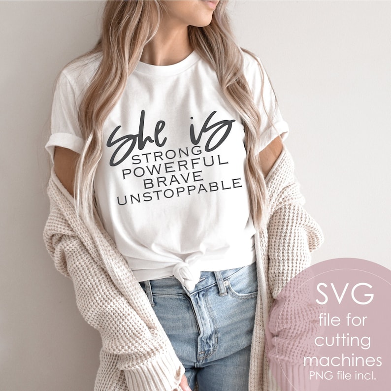 She is Strong SVG Girl Power Love Svg Strong Women SVG | Etsy