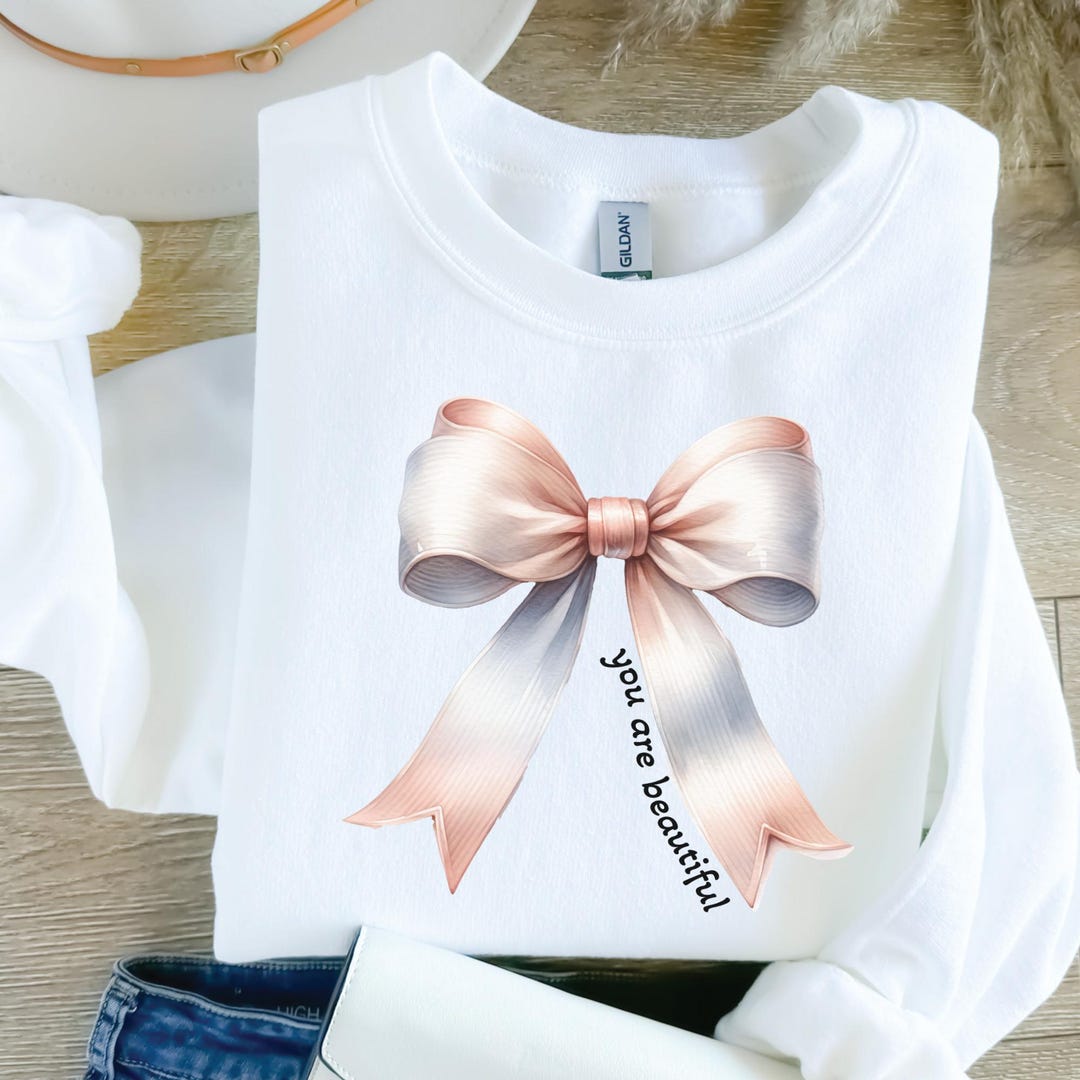 Cute Coquette Ribbon Png Clip Art, Cream Bow Clipart, Rainbow Gradient ...