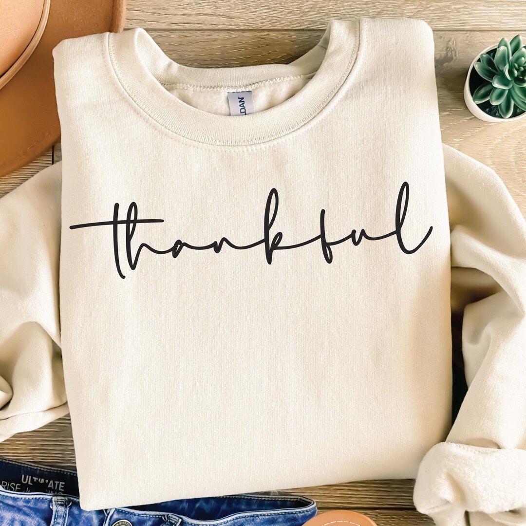 Thankful SVG PNG: Script Word Art, Fall DIY (digital Download) - Etsy