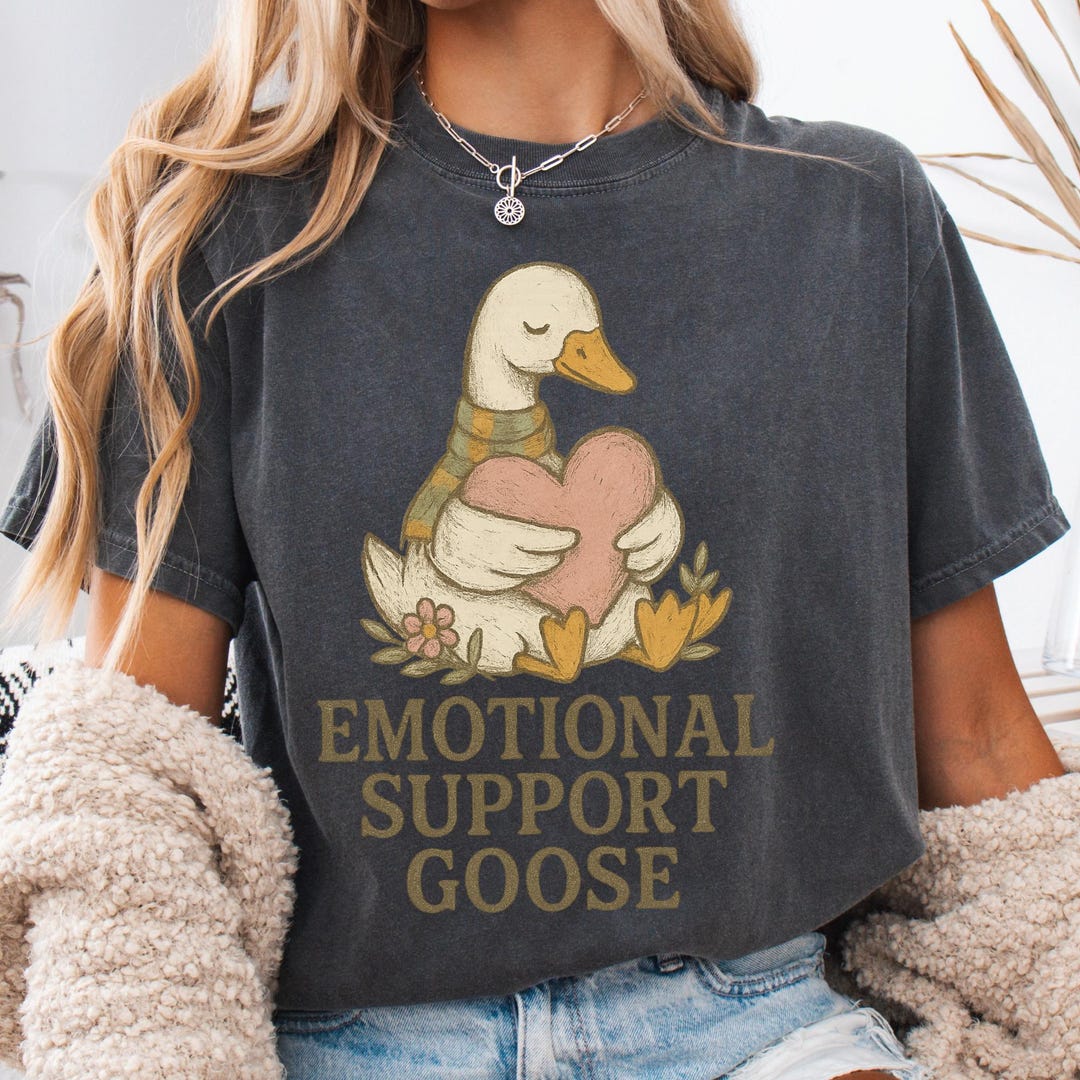 Emotional Support Goose PNG: Cottagecore Comfort Shirt Design (digital ...