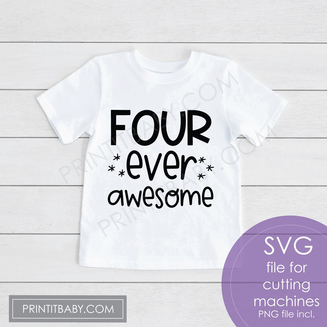 4th Birthday SVG Files, Four Ever Awesome Svg, Fourth Birthday SVG, 4th ...