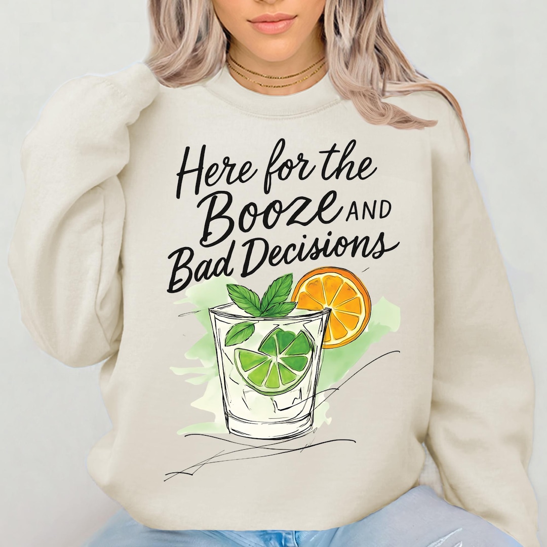 Funny Bachelorette Shirt PNG: Booze & Bad Decisions (digital Download ...