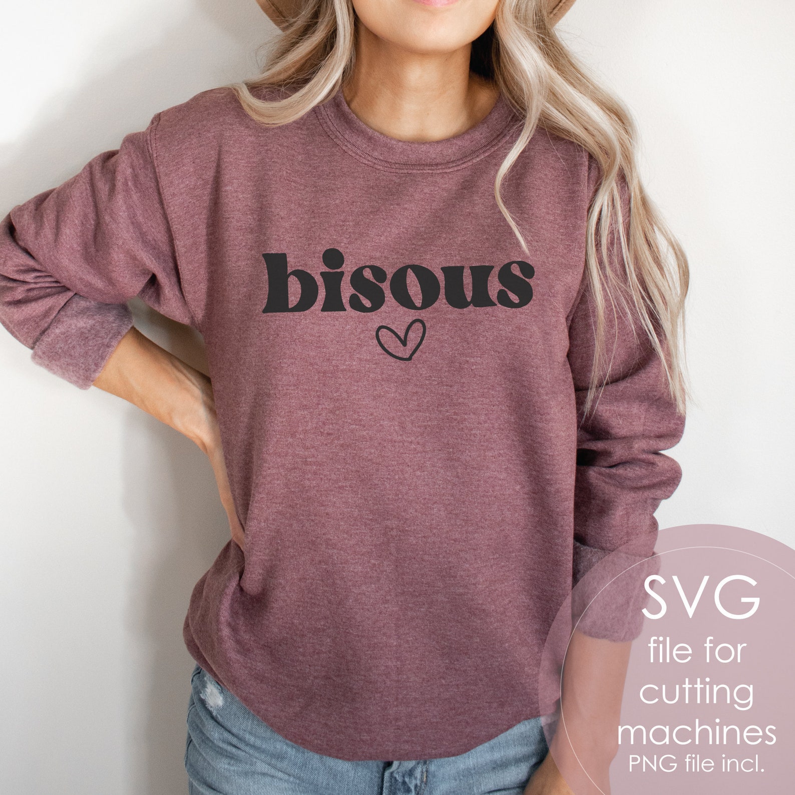 Bisous SVG File Kisses Svg Valentine's Day SVG Cut File - Etsy