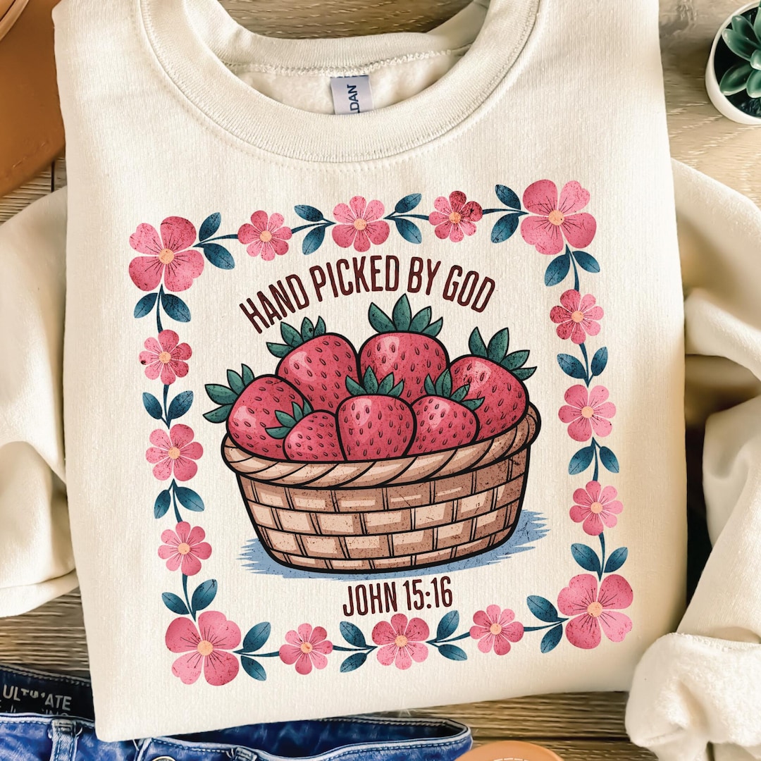 Hand Picked by God Png Digital Download, Religious Summer Strawberries ...