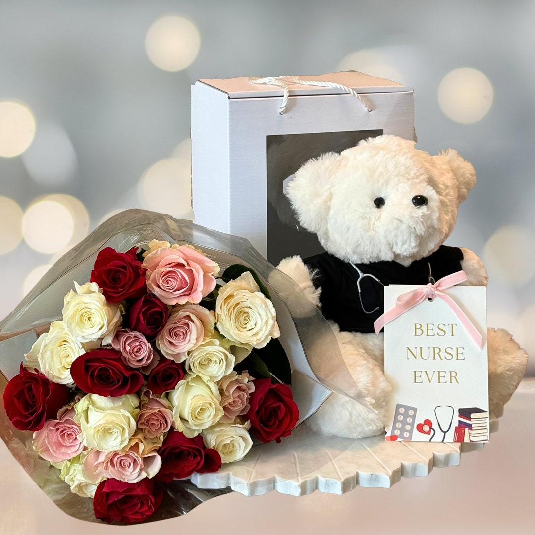 Nurse Teddy Bear | Doctor Bear | Nurse Graduation Gift | Christmas Gift ...