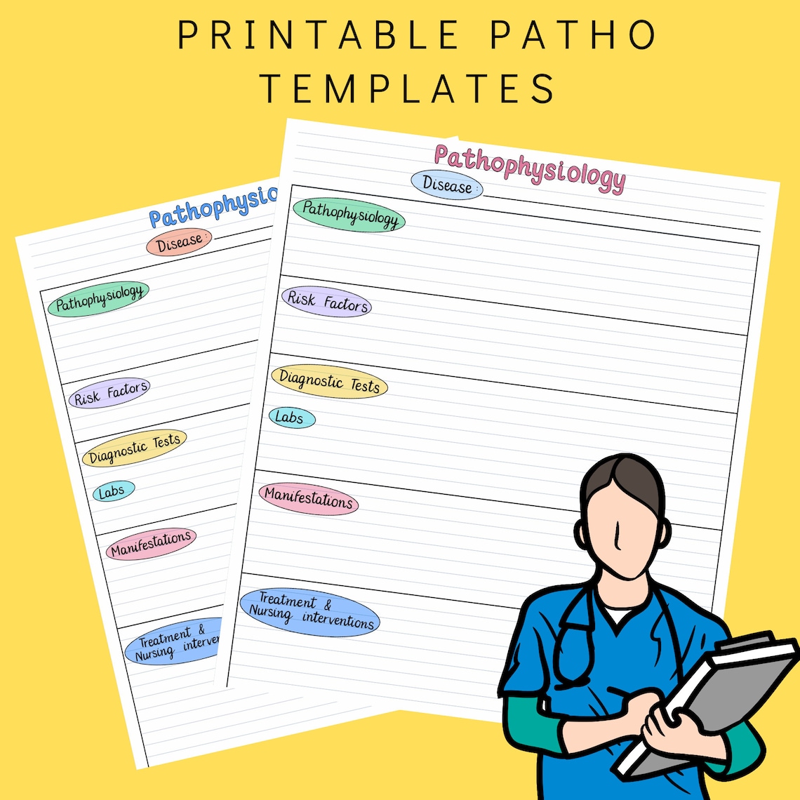 Printable Pathophysiology Templates Nursing Templates Patho Templates ...