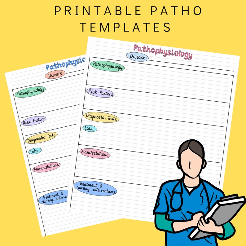 Printable Pathophysiology Templates Nursing Templates Patho Templates ...