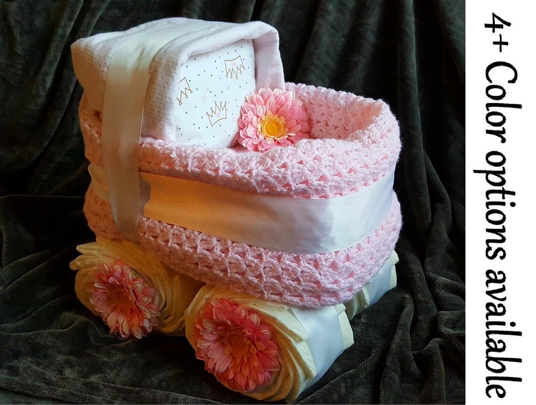 Customizable Monochromatic Baby Carriage Diaper Cake - Etsy