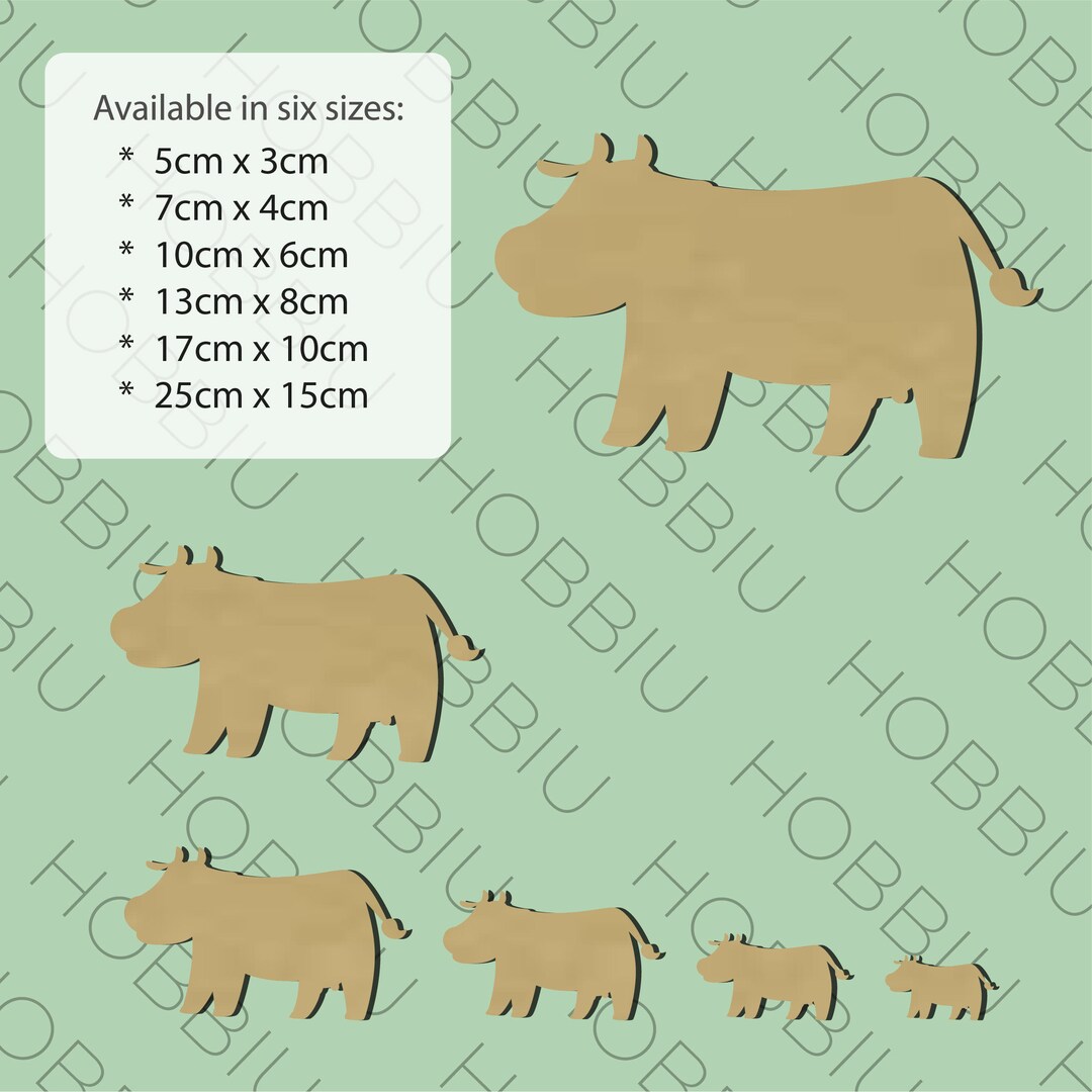 MDF Cow Animal Blank Craft Shapes. - Etsy