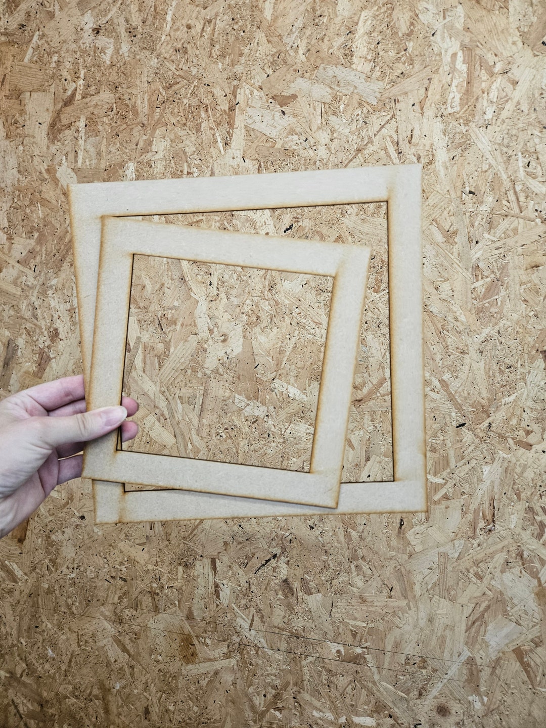 Wooden Hoops, Square Craft Hoop Outline Ring Shape, Blank Hoop ...