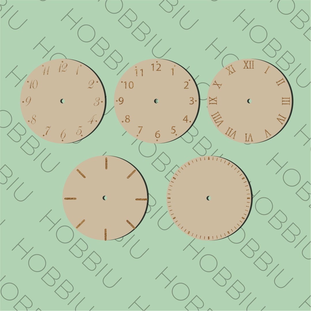 Wooden Engraved Clock Face Base With Arabic Numbers and Roman - Etsy UK