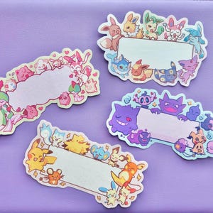 Poké Name Tag/label Matte Vinyl Stickers - Etsy