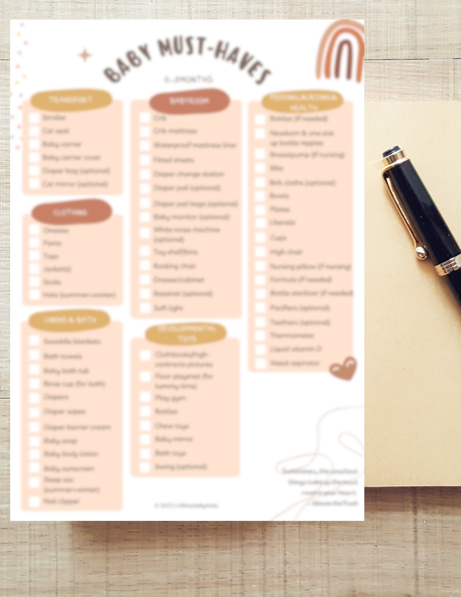 Newborn Shopping List / Checklist - Baby Must Haves (0-3 Months) - Etsy